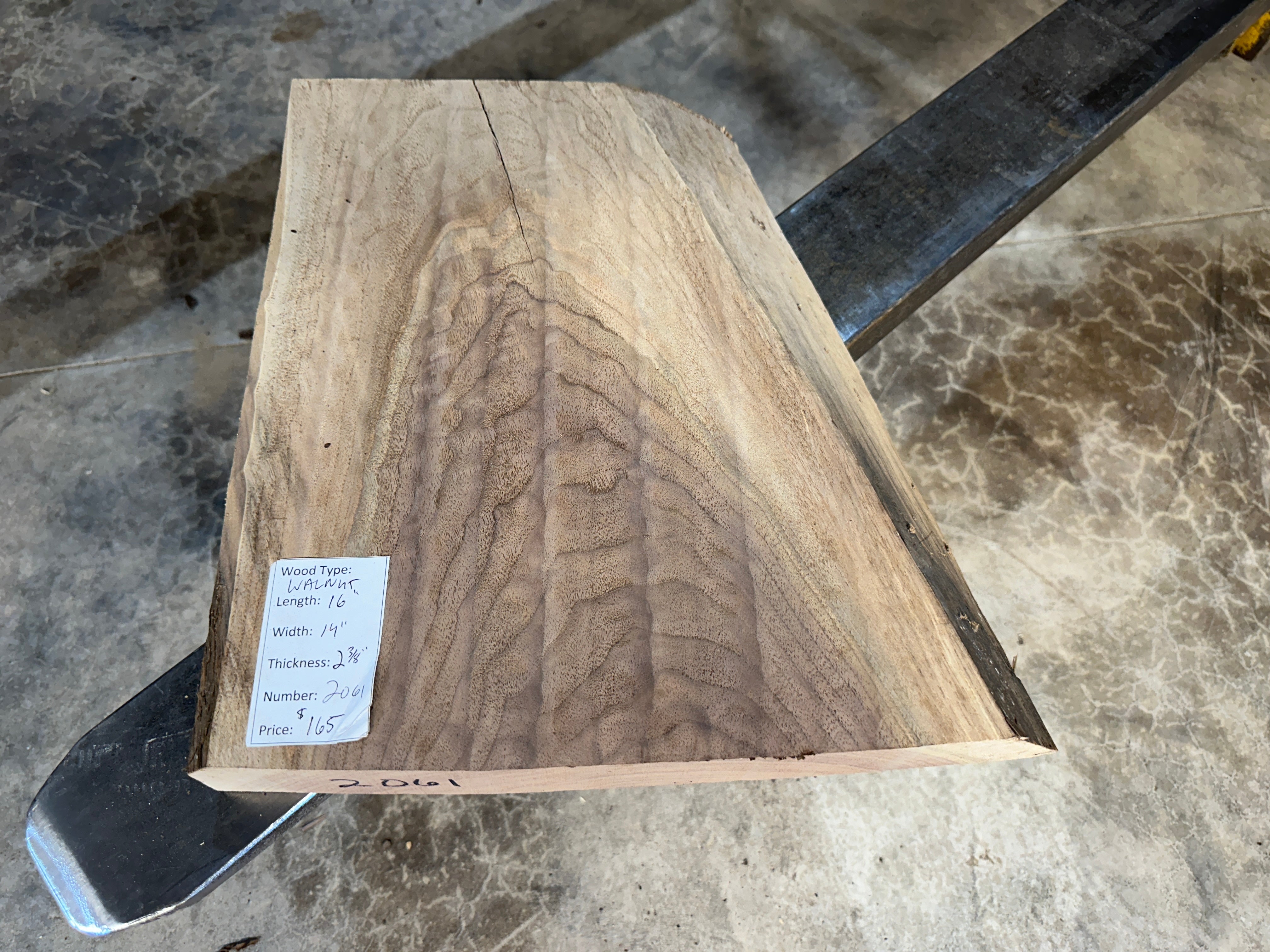 Black Walnut slab #2061, live edge slab, unfinished, wood slab | Hazel ...