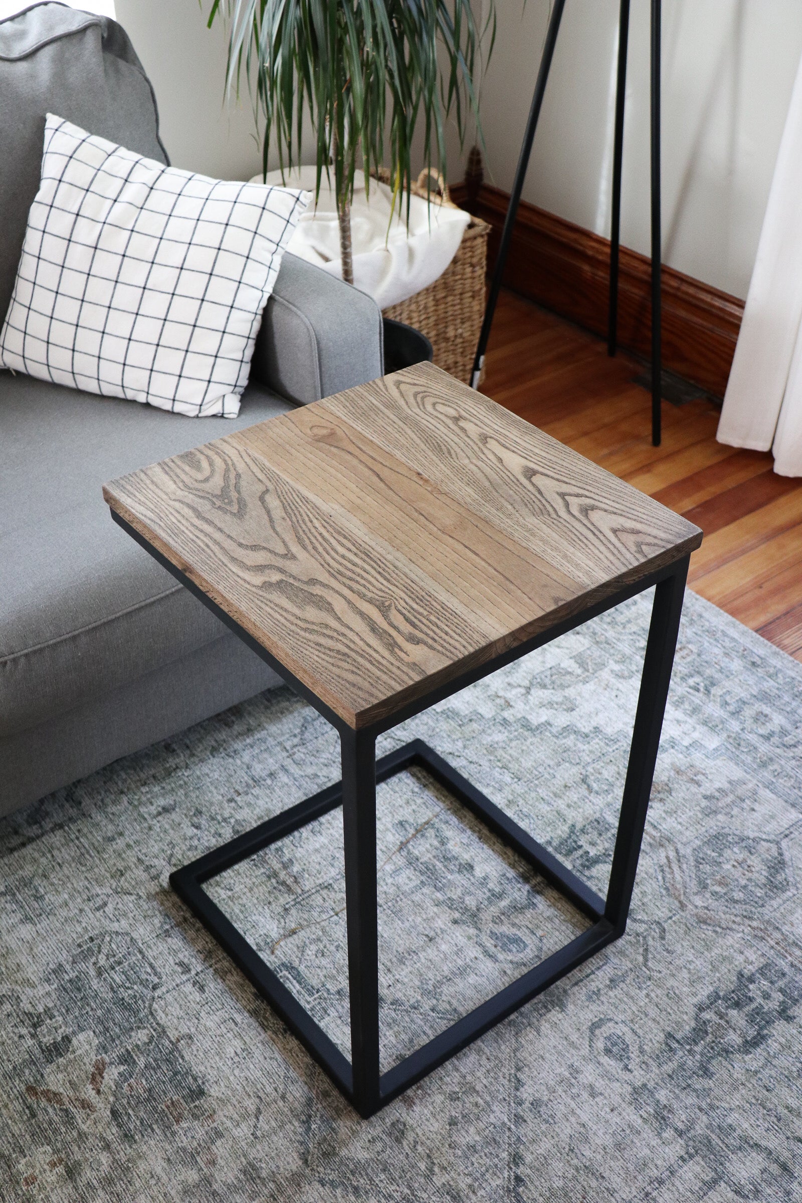 Square Black Stained Ash Square C Table (in stock) | Hazel Oak Farms