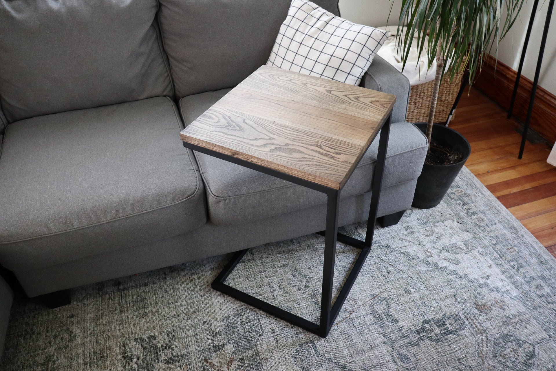 Square Black Stained Ash Square C Table (in stock) | Hazel Oak Farms