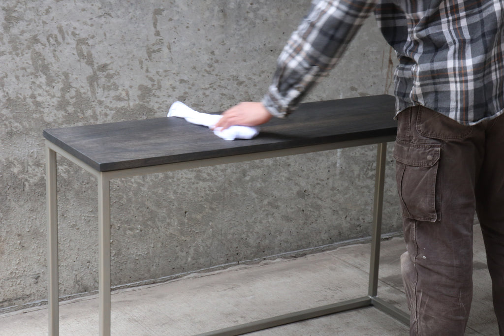 Modern Metal & Wood Console Entryway Table | Hazel Oak Farms