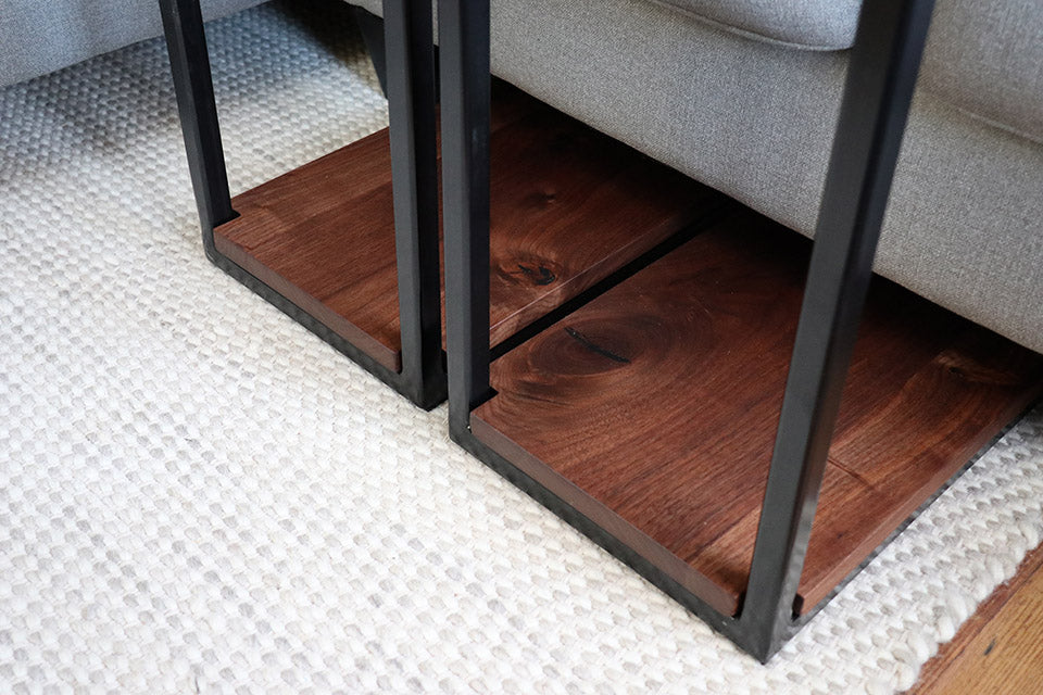 Clear Walnut Modern C Side Table | Hazel Oak Farms