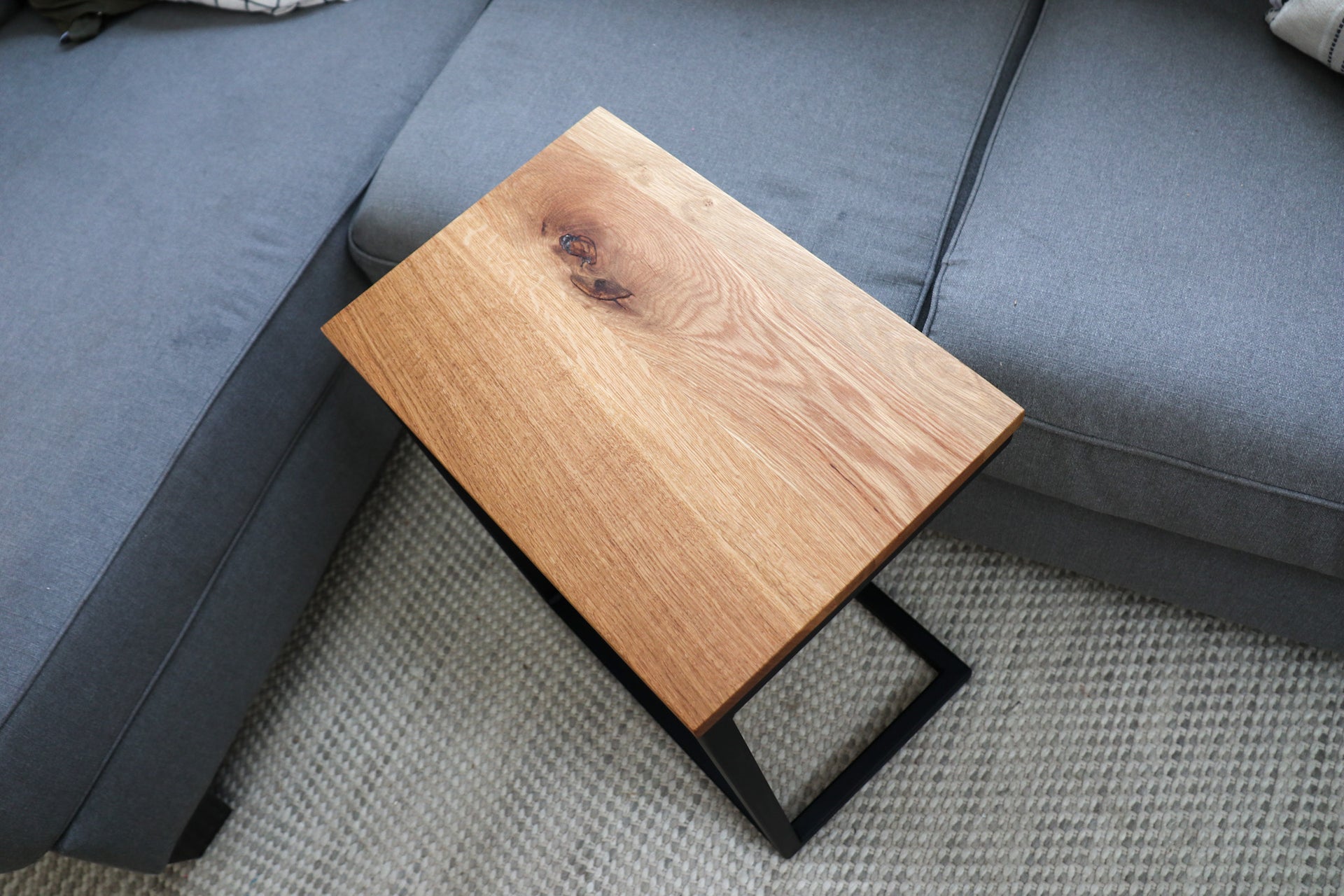 White Oak Computer Side C-Table | Hazel Oak Farms