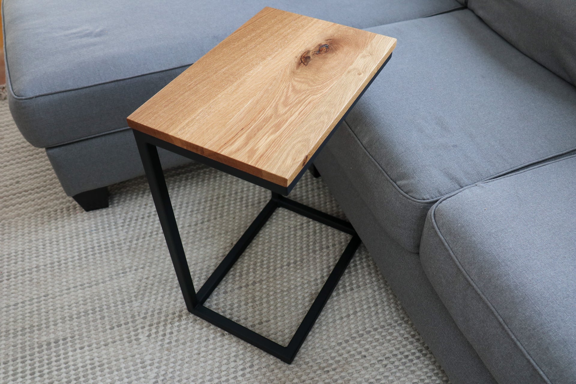White Oak Computer Side C-Table | Hazel Oak Farms