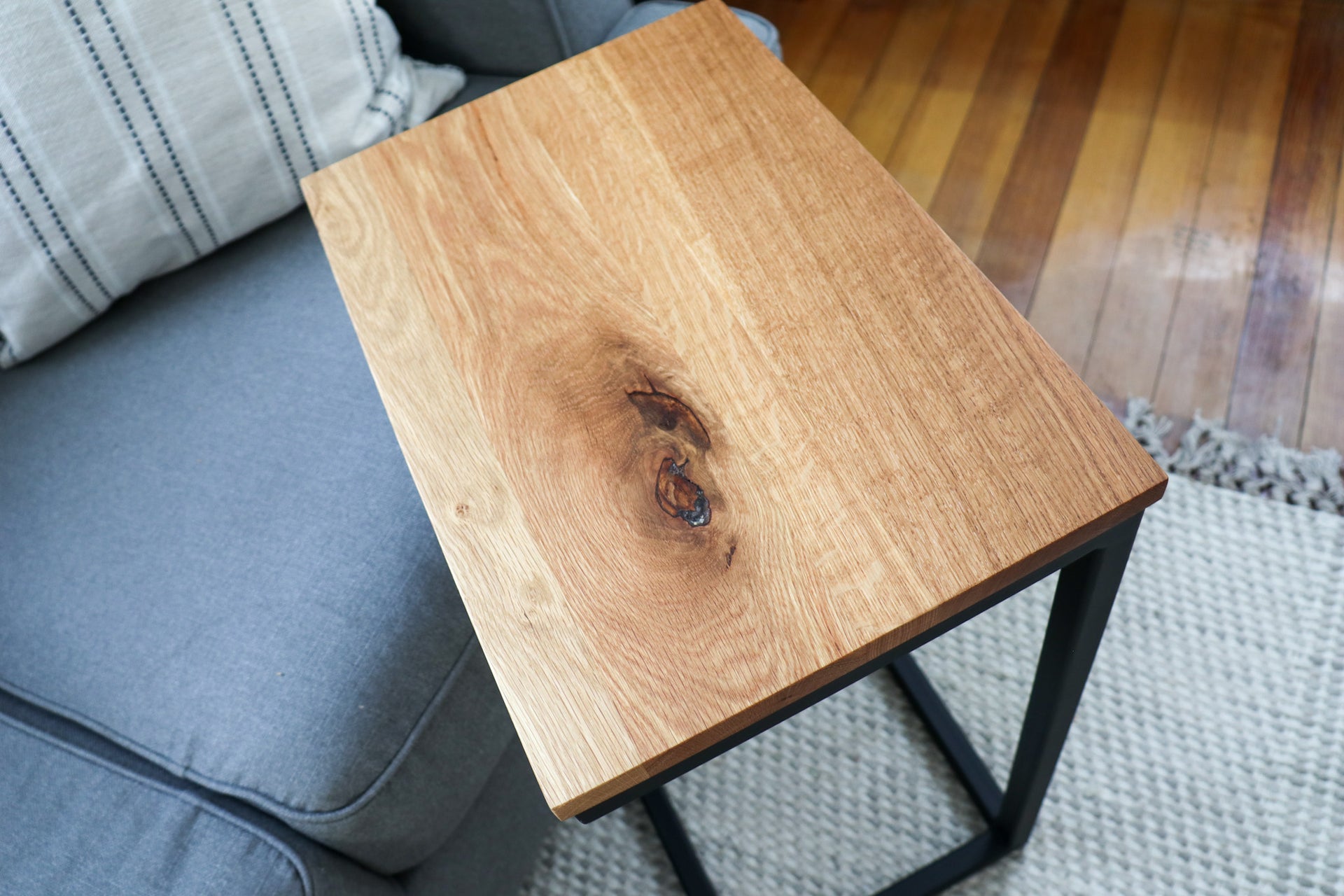 White Oak Computer Side C-Table | Hazel Oak Farms