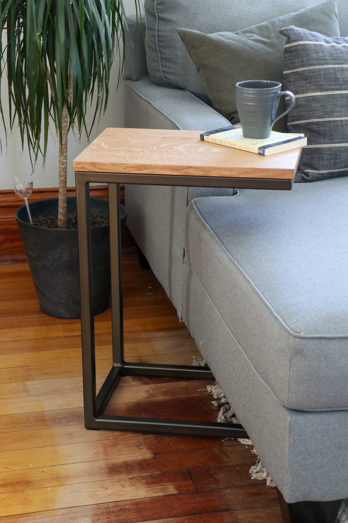 White Oak Modern Side C Table | Hazel Oak Farms