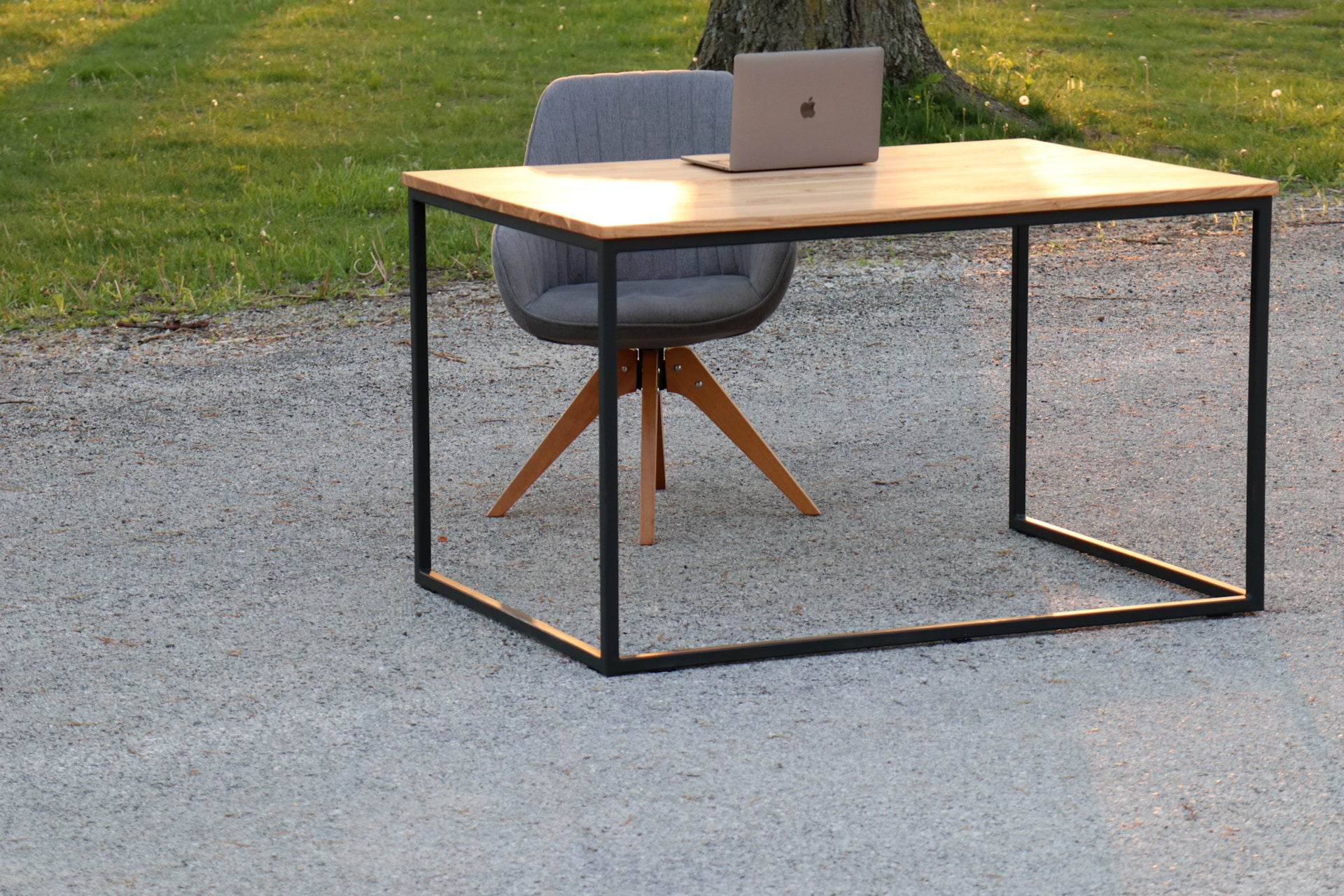 Modern Minimalist Ash Wood & Metal Drafting Writing Desk Table | Hazel ...