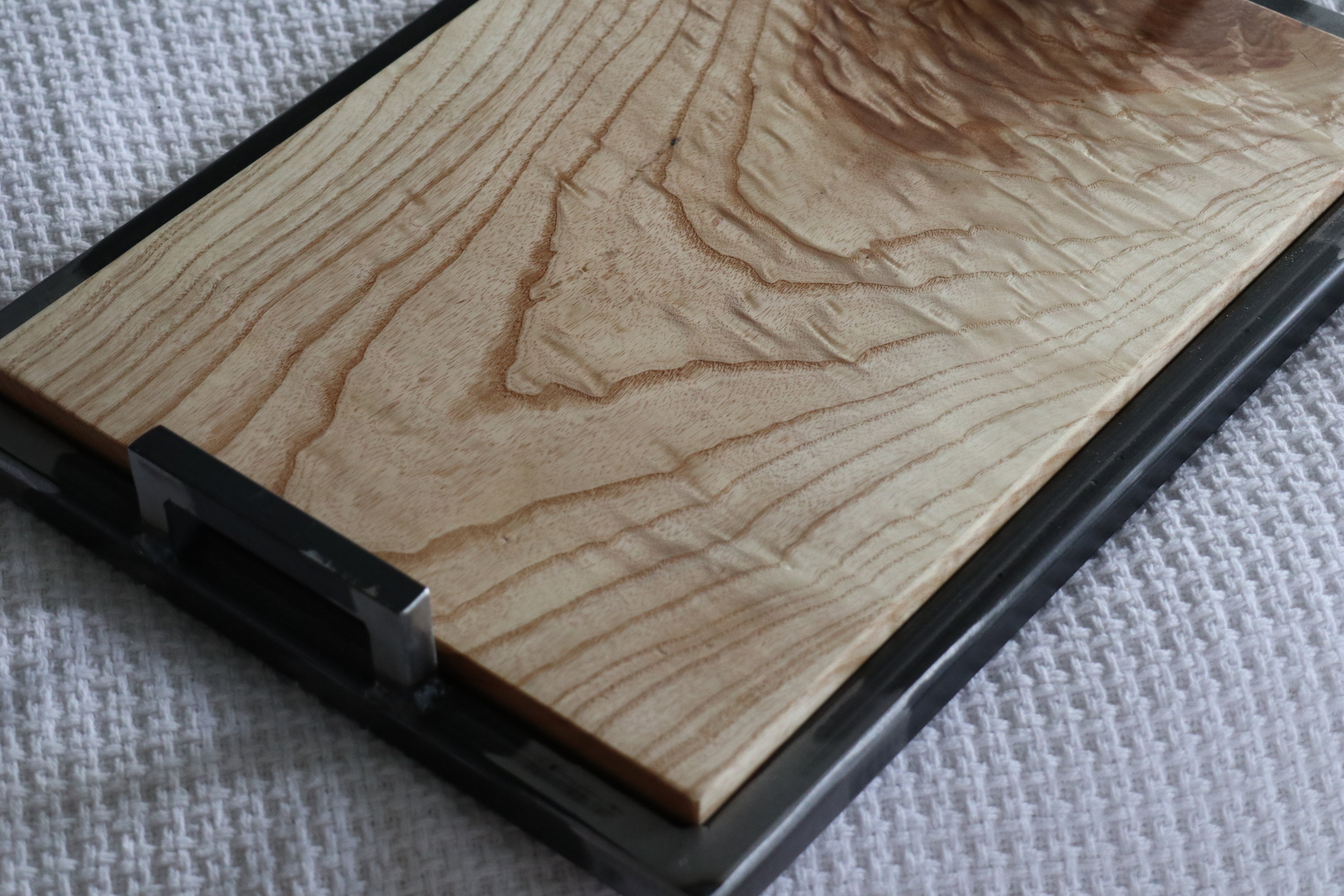 Ash Wood & Metal Bedroom or Bathroom Serving Tray with Handles | Hazel ...