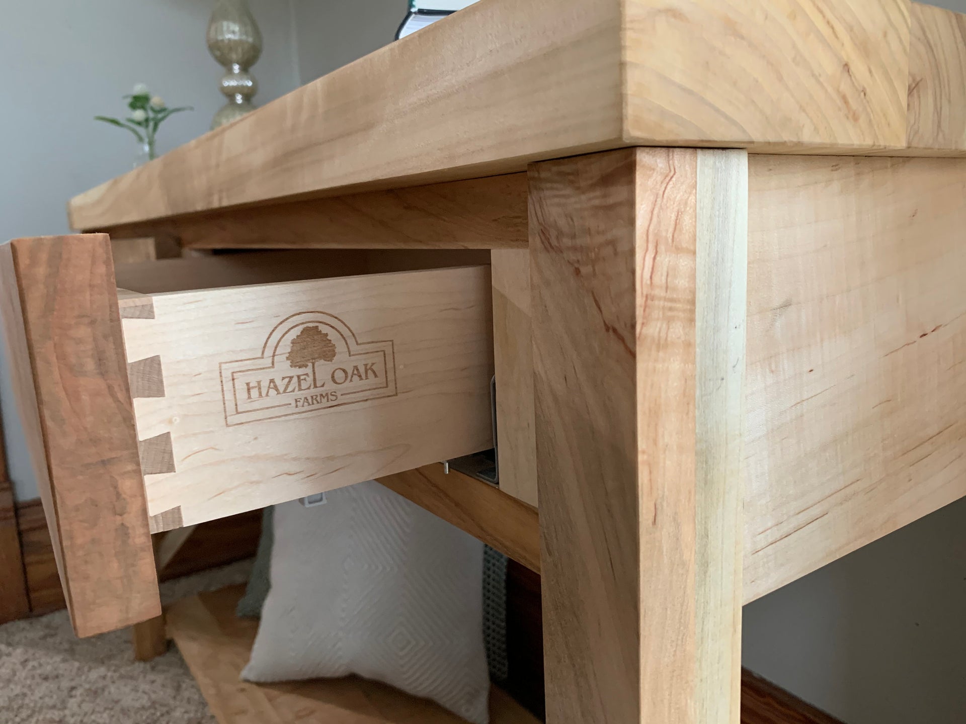 Farmhouse Modern Style Maple Console Entry Table | Hazel Oak Farms